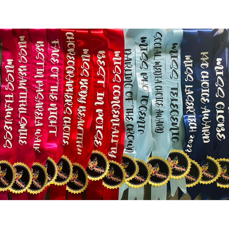 EVENT SASH IN SATIN RIBBON WITH HEAT TRANSFER VINLY | Shopee Philippines