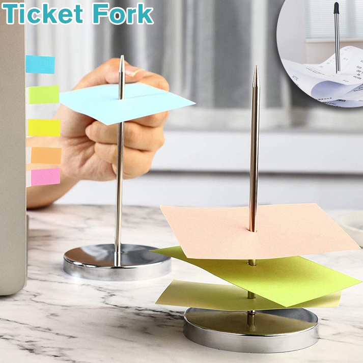 Restaurant Receipt Holder Metal Straight Rod Ticket Fork Desk Receipts ...