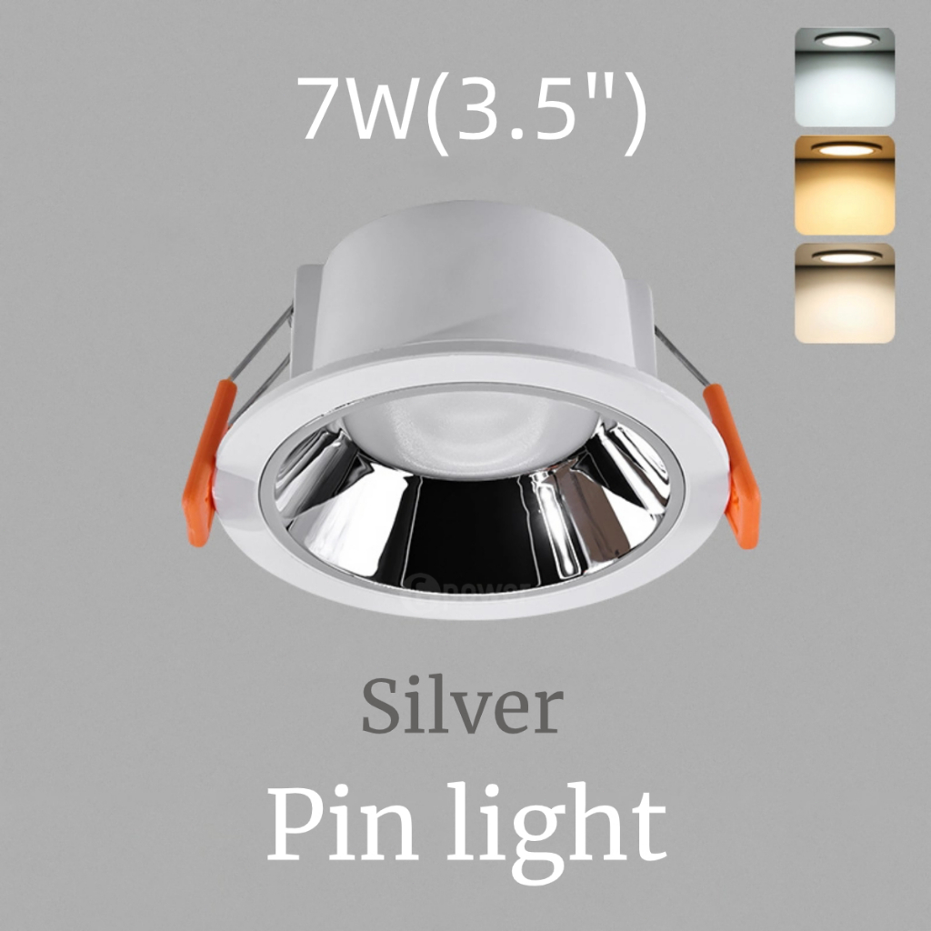 GPower LED Anti Glare PinLight 7W Spotlight 3 Color Recessed Round ...