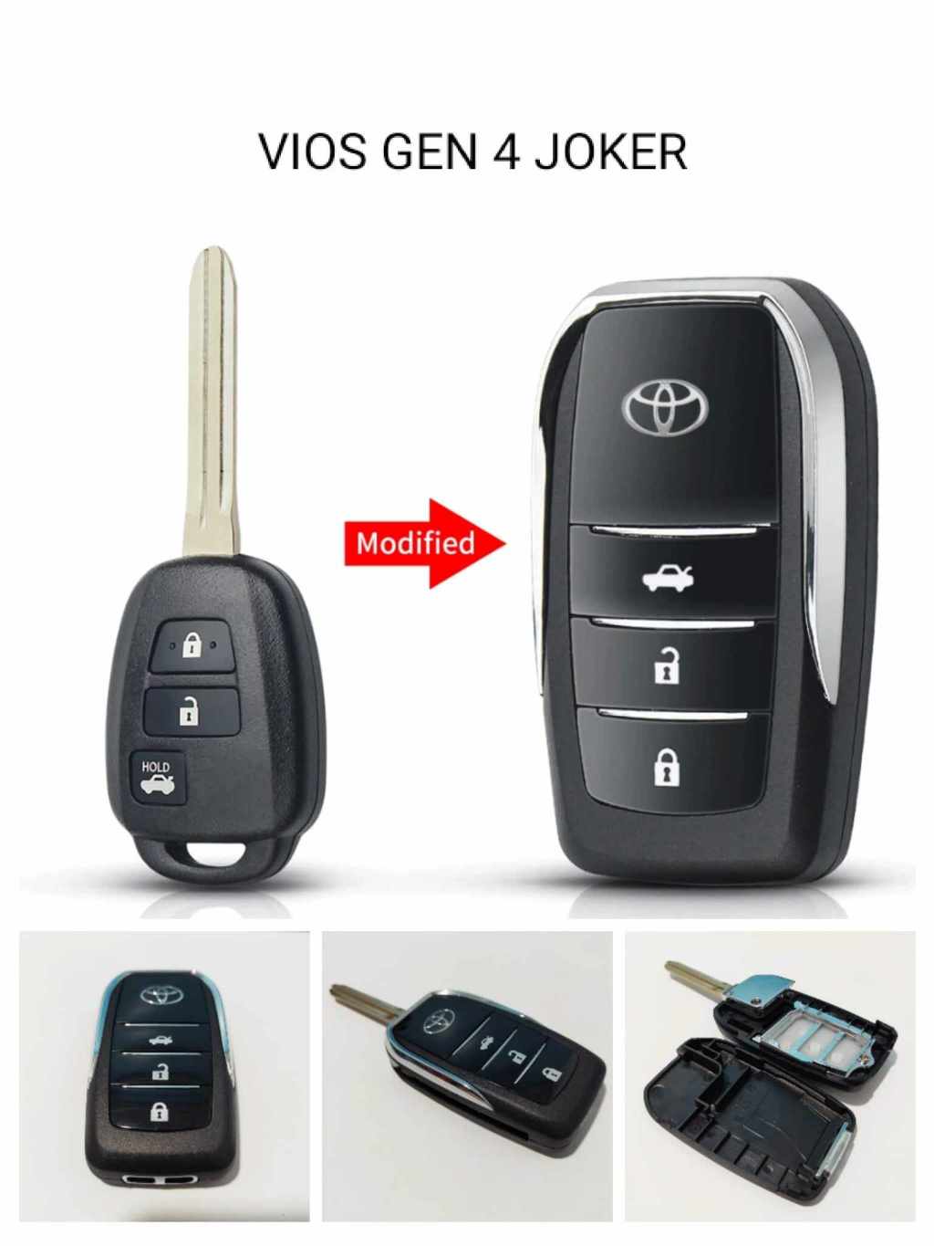 TOYOTA VIOS GEN 4 JOKER XLE VARIANT 2019 TO PRESENT FLIP KEY | Shopee ...