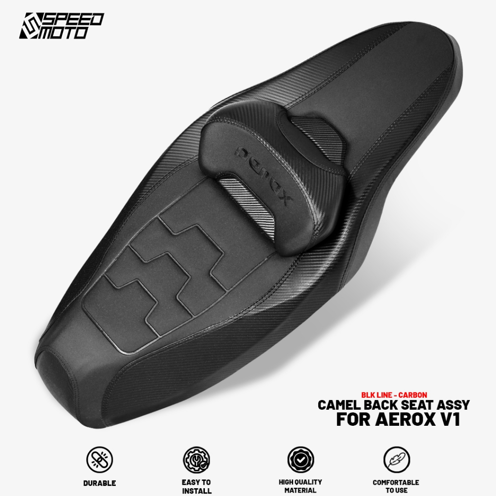 YAMAHA AEROX V1 CAMEL BACK SEAT ASSEMBLY WITH EMBROID LOGO AND CARBON ...