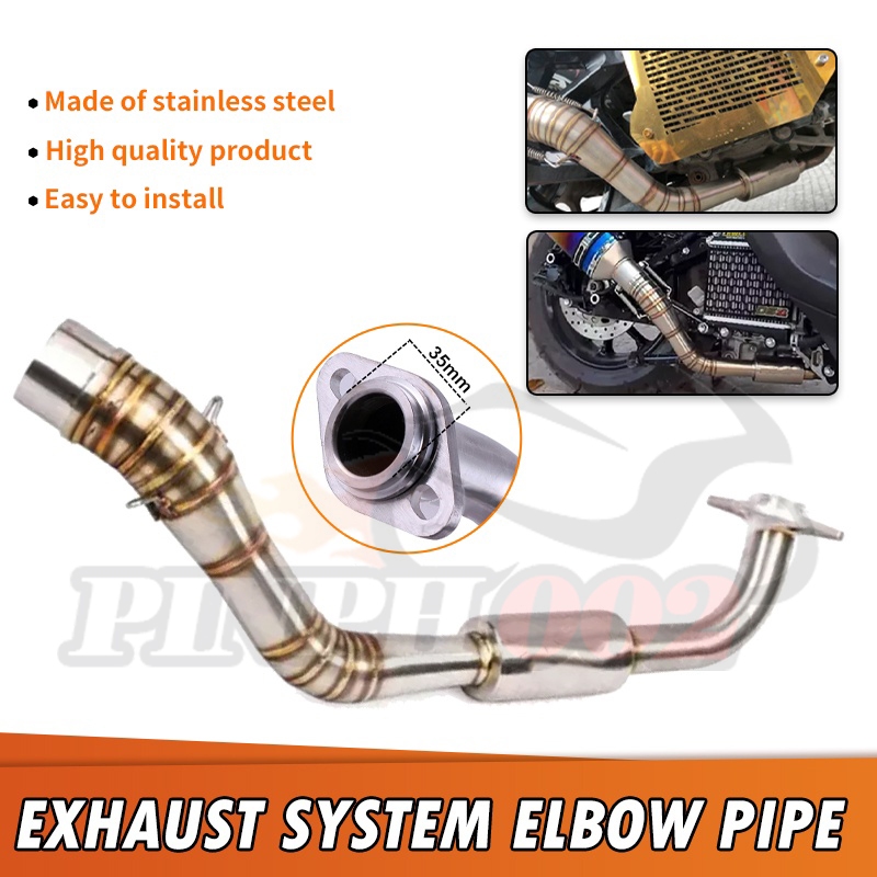 Motorcycle Exhaust System Mid Pipe Elbow Header Sliding With Resonator ...