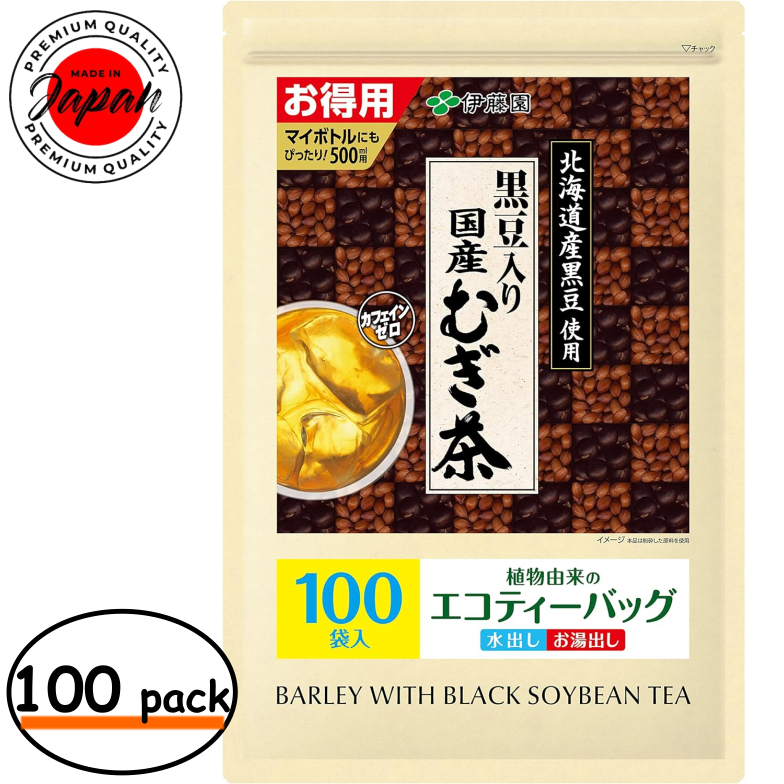 Itoen KUROMAME MUGICHA (4.0g x 100 bags) Japanese barley tea with black ...