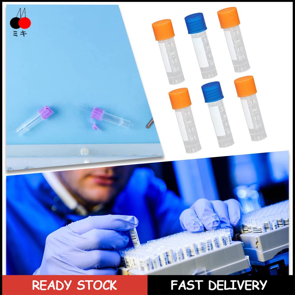 50Pcs 1.8ml Clear Plastic Test Tubes Laboratory Tube Vial Bottles ...