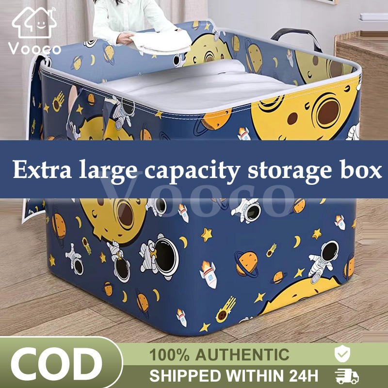 Vooco 100L/140L Large Storage Box Organizer for Clothes/Quilt Storage ...