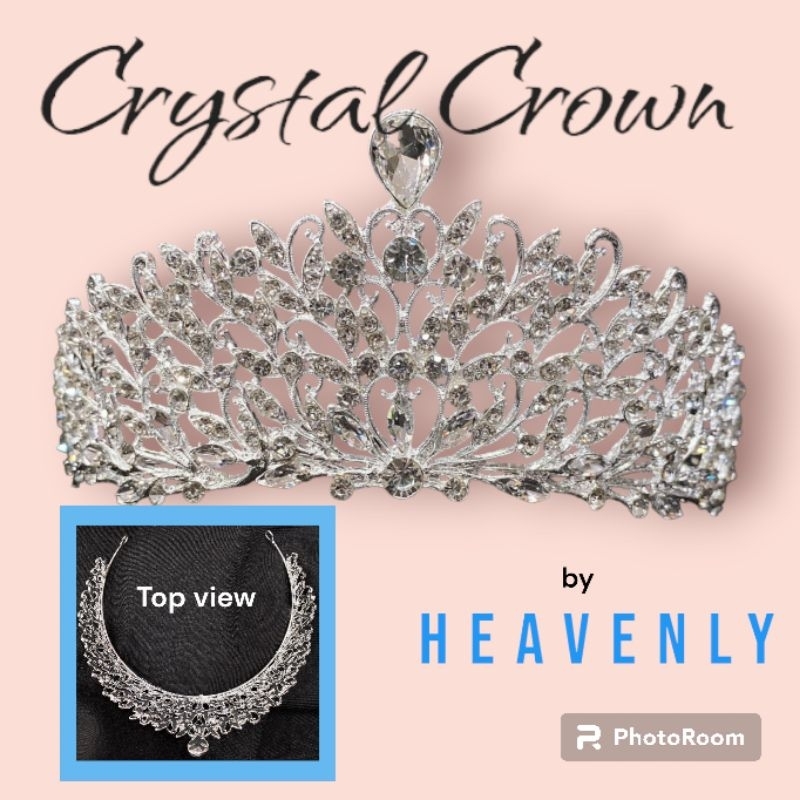 EXTRA LARGE FULL CRYSTAL CROWN FOR PAGEANT | DEBUT | WEDDING | Shopee ...