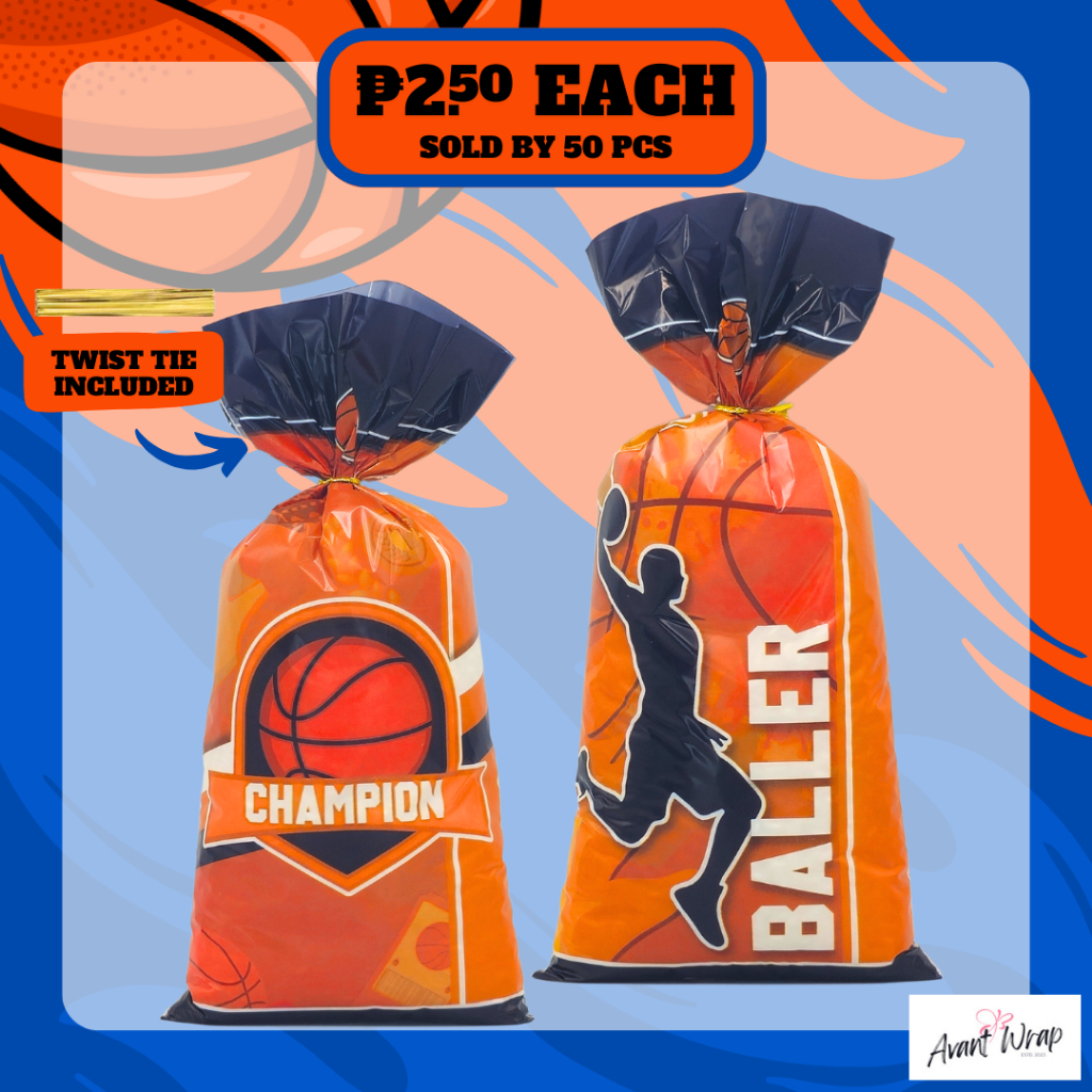 (50PCS) GG2057 Basketball 12X27 CM Plastic Goodie Bags Party Candy ...
