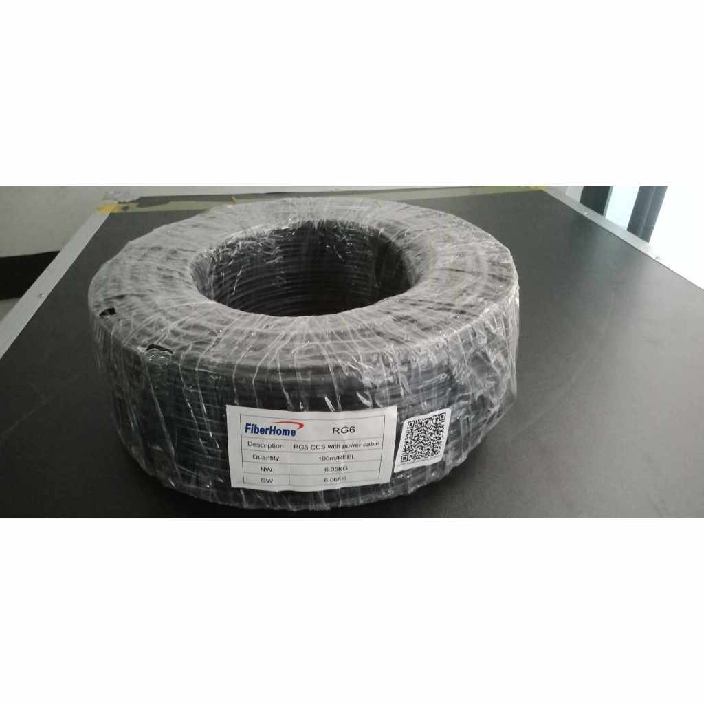 Fiber Home | FH-RG6-100 | Siamese (RG6) with power (100m per pc without ...