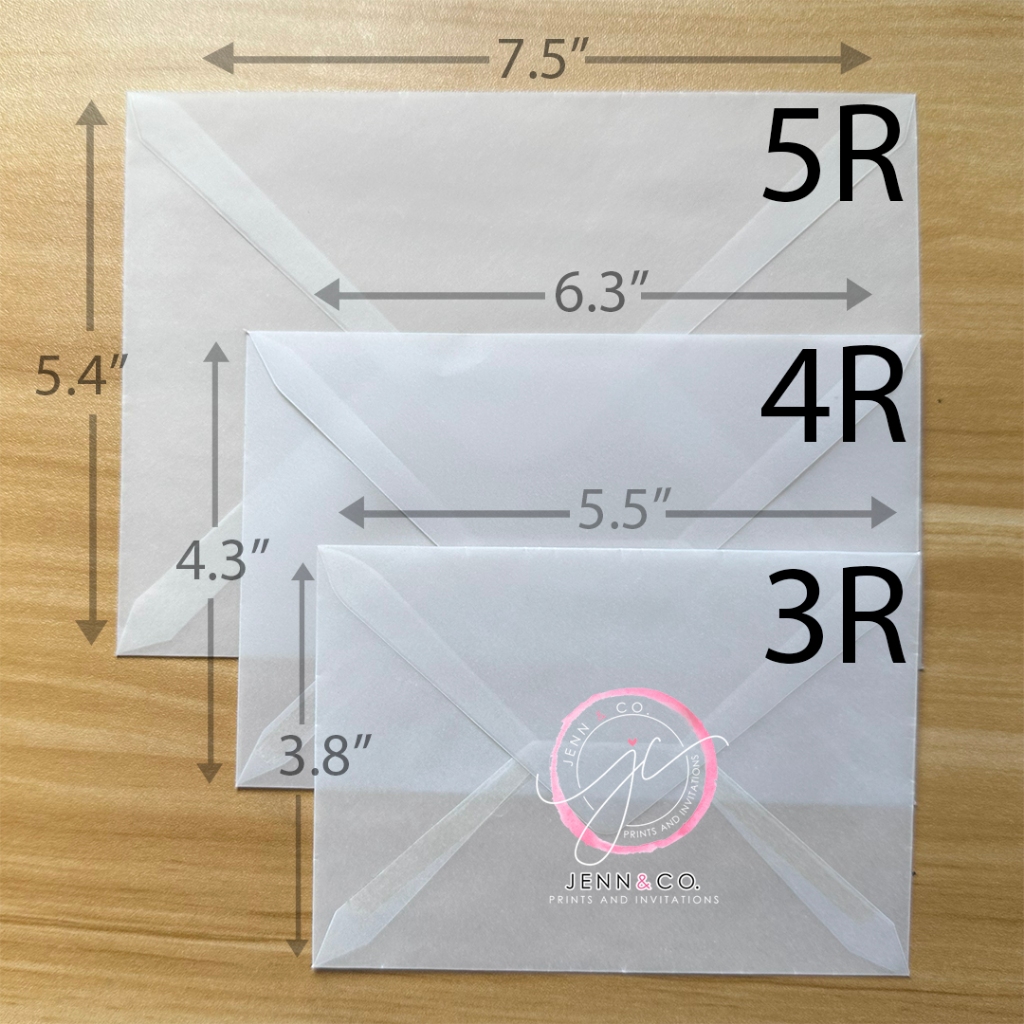 120GSM MAS MAKAPAL - Transparent Envelope for invitation / Translucent 5R 4R 3R | Shopee Philippines
