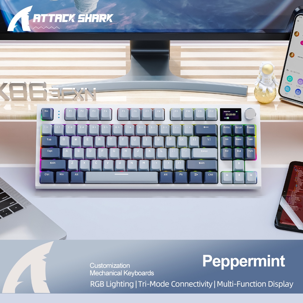 Attack Shark K86 RGB 3 Mode Mechanical Keyboard Hot Swappable With ...