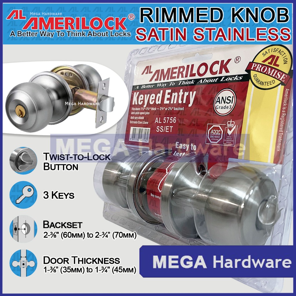 AMERILOCK Door Knob (Round or Lever) Lockset Modern Series (AL 6200 ...