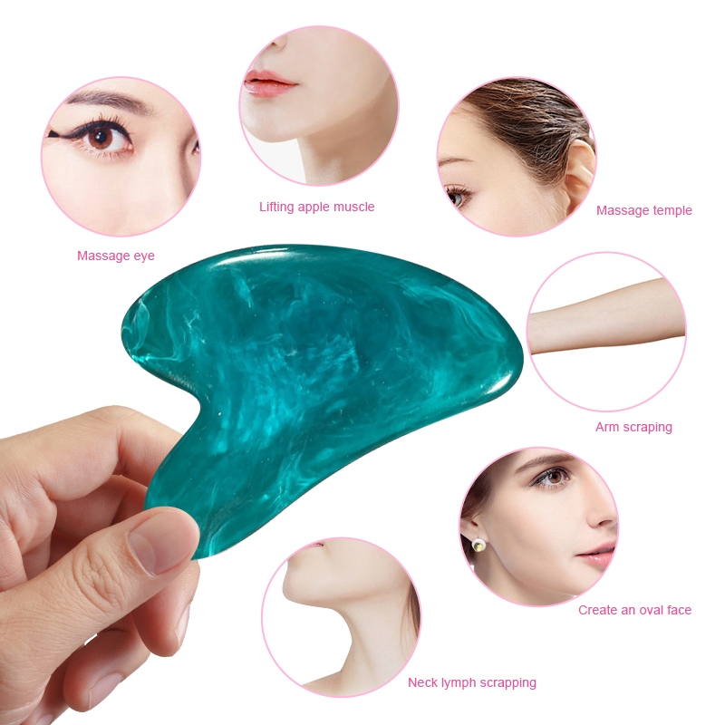 Natural Gua Sha Stone Scraper For Face Neck Facial Massager Quartz Jade ...