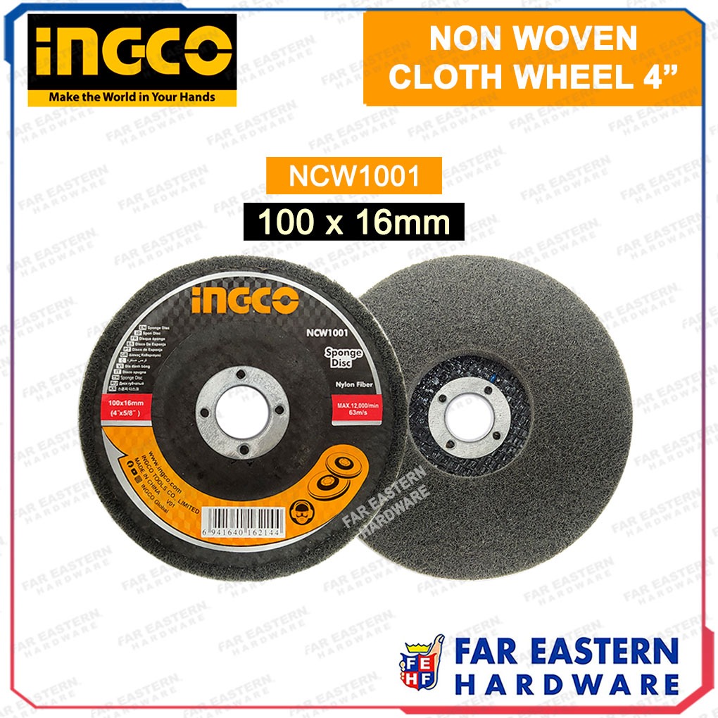 INGCO Non-Woven Cloth Wheel 4" Sponge Wheel NCW1001 INAC | Shopee ...