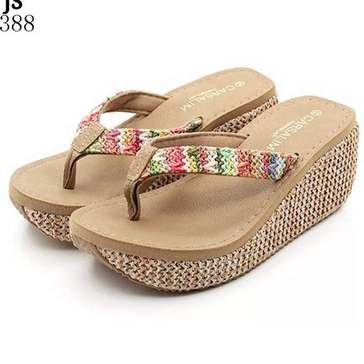 [SALE]korea Hand-woven Lafite sandals belt wedge sandals for women#1388 ...