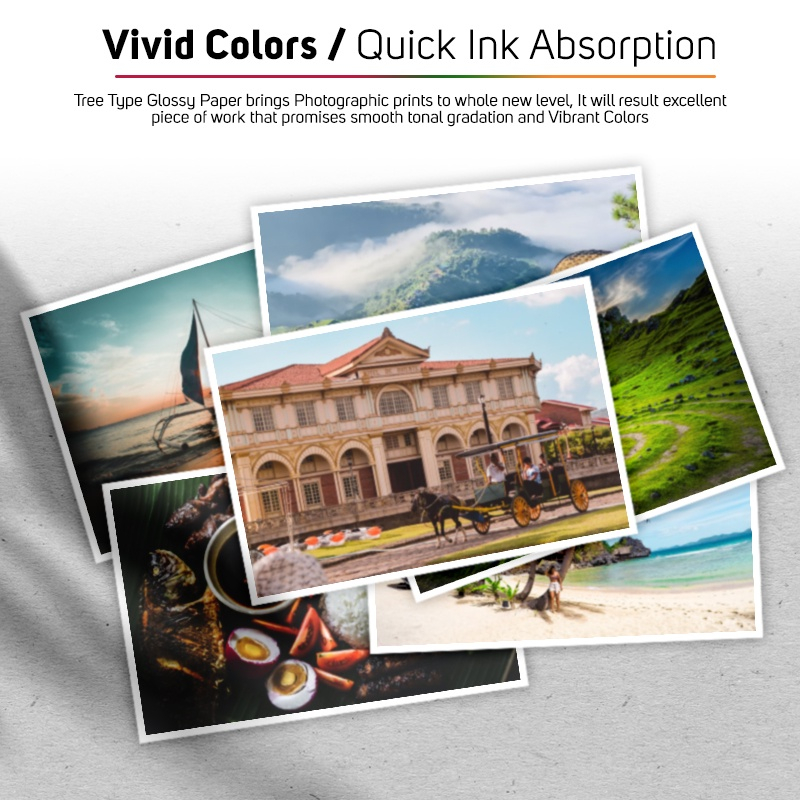 QUAFF Tree Type No Back Print Inkjet Photo Paper Glossy A4 Size 200gsm ...