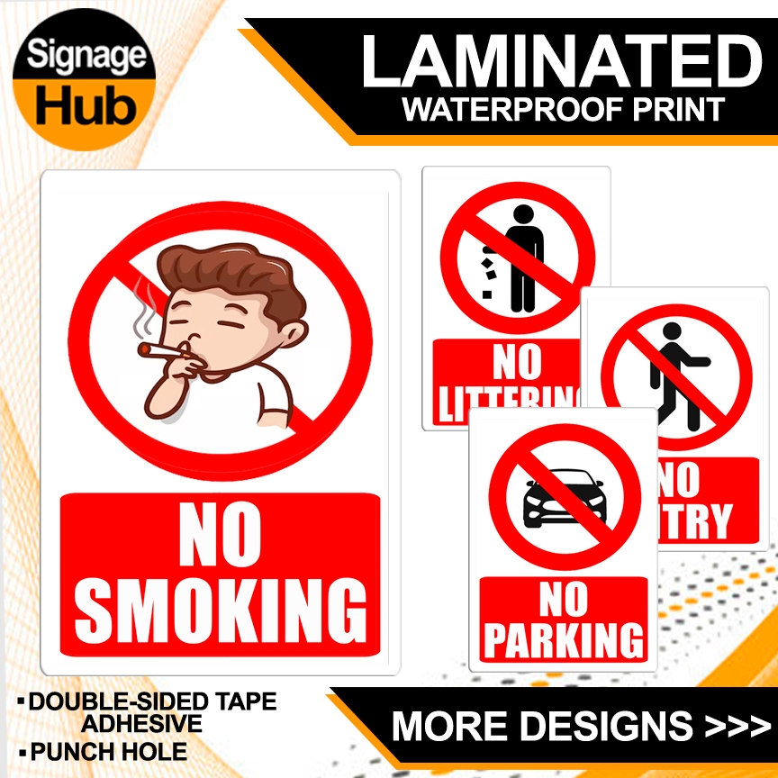 PROHIBITED SIGNAGE | Laminated Signage | A4 ( 8" X 11" inches ...