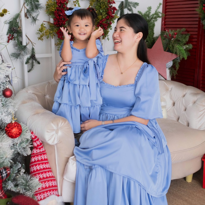Persia | Dusty Blue | Mom and daughter Christmas Outfit | Shopee ...
