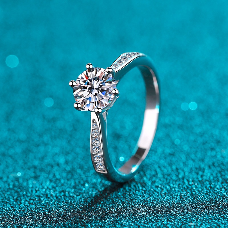 Real Moissanite Diamond Ring S925 Sterling Silver 1ct Wedding Ring with GRA certification Shopee Philippines