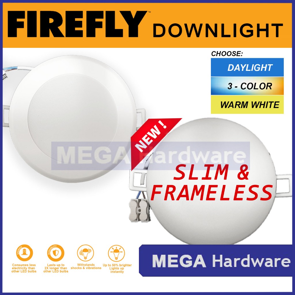 Firefly LED Integrated Downlight 3W 5W 6W 9W Watts (3Color) or DAYLIGHT ...