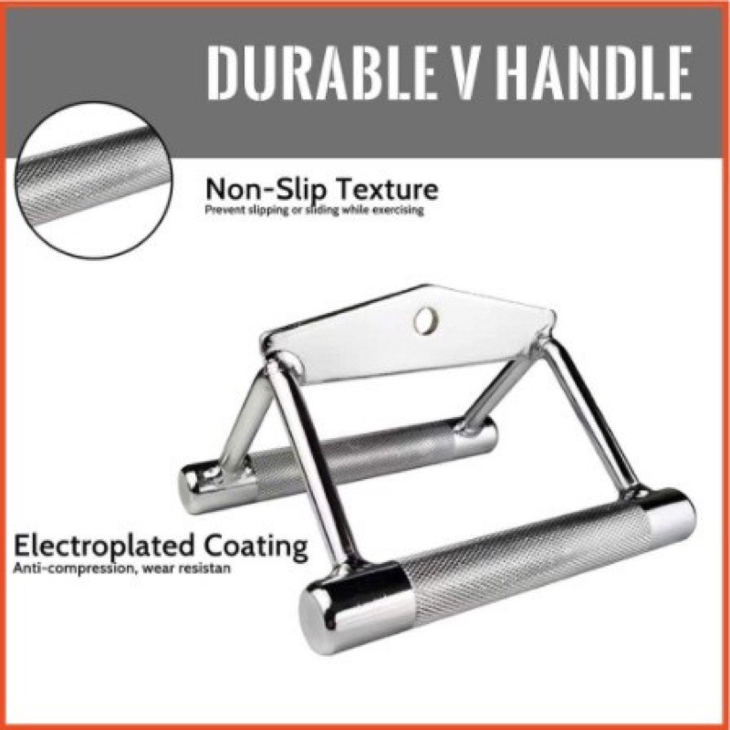 Heavy duty D bar/Double D Bar Row Handle Cable Attachment for Home Gym ...