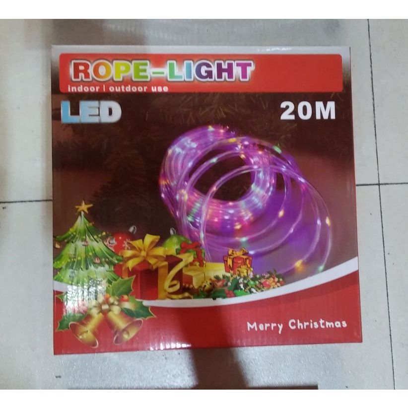 LED ROPE LIGHT CHRISTMAS LIGHT 20METER COLOR DAYLIGHT/BLUE/RGB | Shopee ...