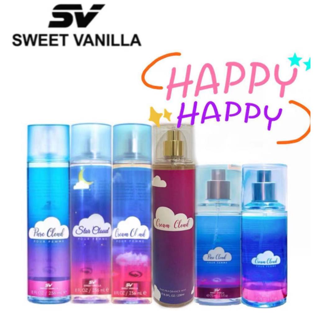 Sweet Vanilla Pure Cloud/Star Cloud/Cream Cloud POUR FEMME Fine Fragrance Mist 75ml/236ml ...
