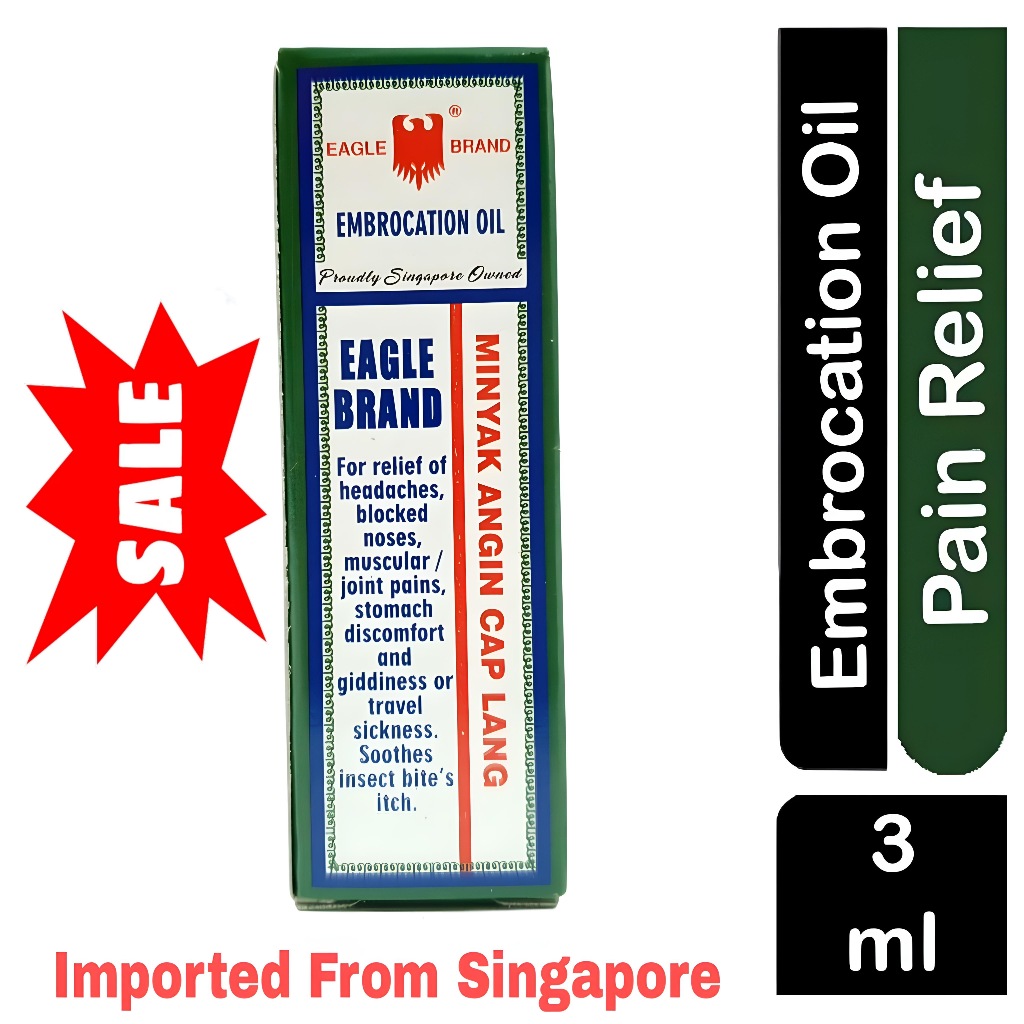 Eagle Brand Embrocation Oil Relief Of Headaches Muscle Pain 3ml ...