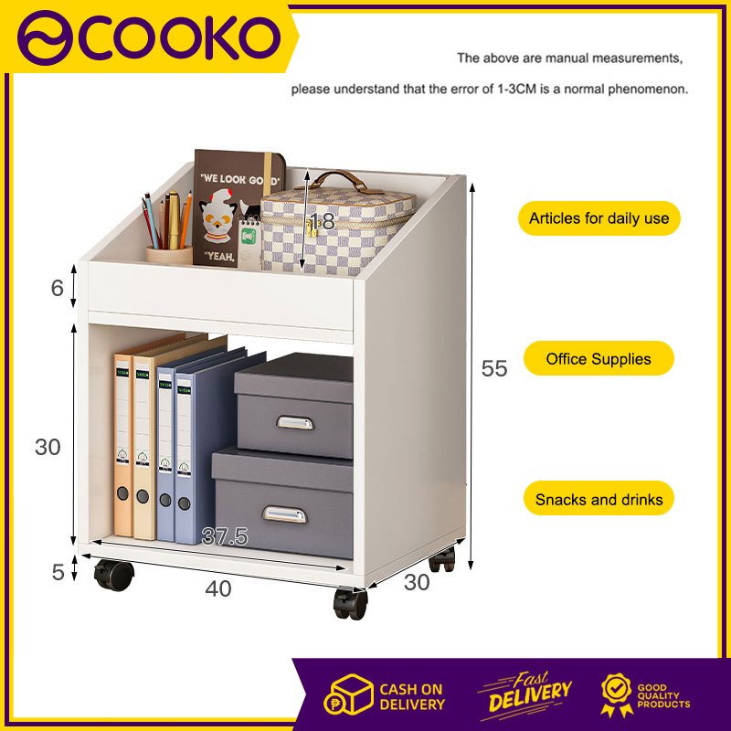 1/3 Layers Under Desk Storage Cabinet with Wheels Movable Organizer ...