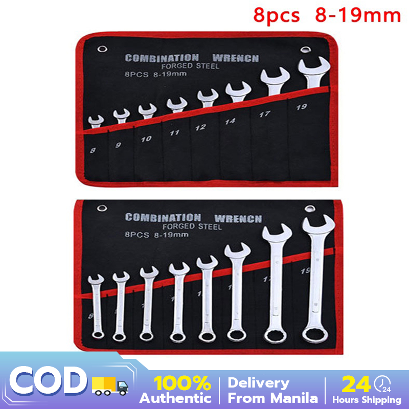 Wrench Tool Set Wrench Set 8PCS Professional Combination Wrench Spanner Set Tools Set | Shopee ...