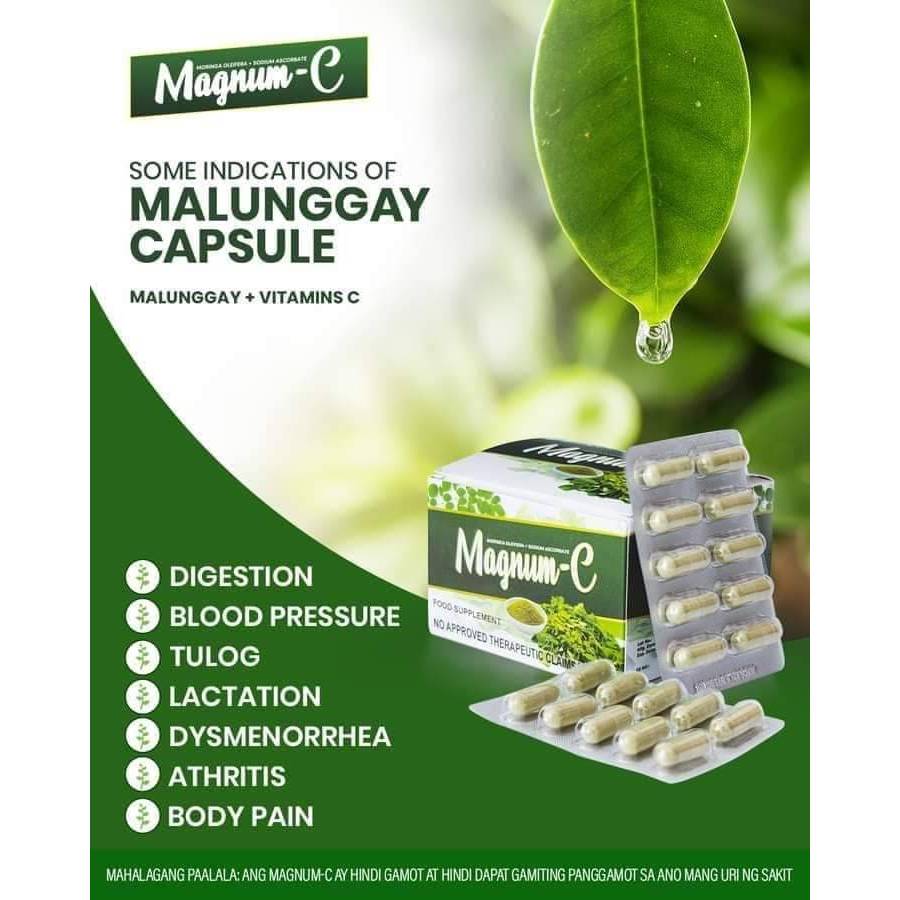 MAGNUM-C Capsule Food Supplement (Moringa Oleifera at Sodium Ascorbate ...