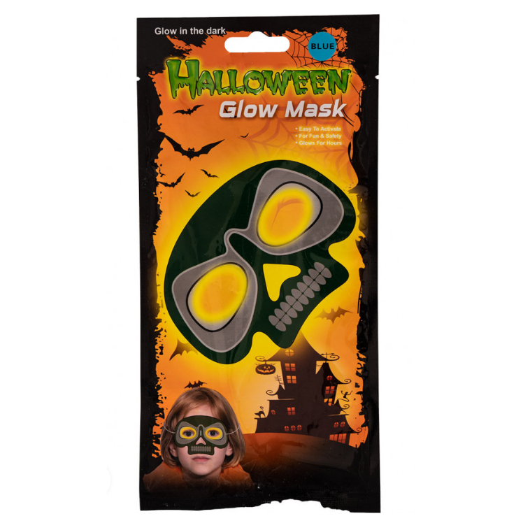 Halloween Glow in the Dark Luminous Neon Skeleton Skull Mask for ...