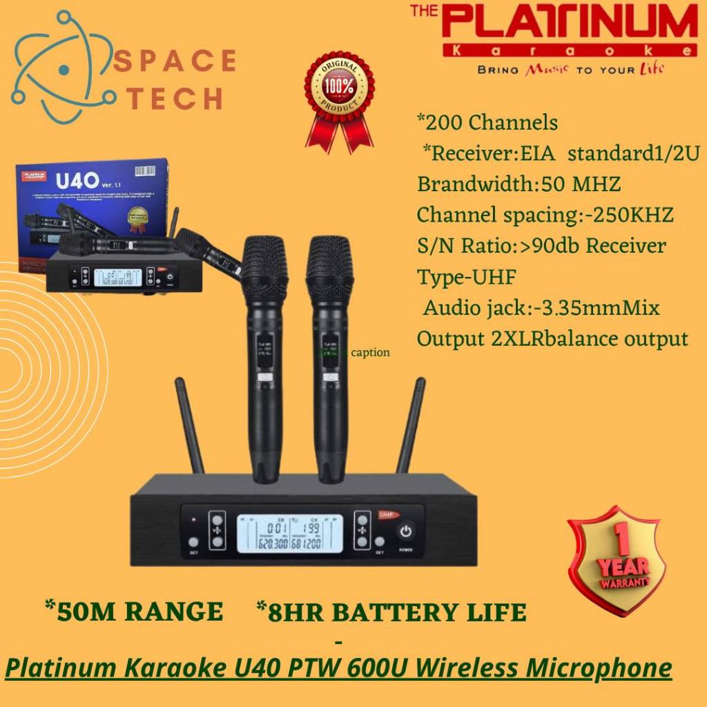 Platinum Karaoke U40 PTW 600U Wireless Microphone | Shopee Philippines