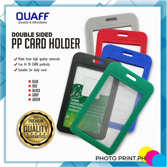 QUAFF Double Sided ID Holder Jacket Protector Case Vertical for Cards ...