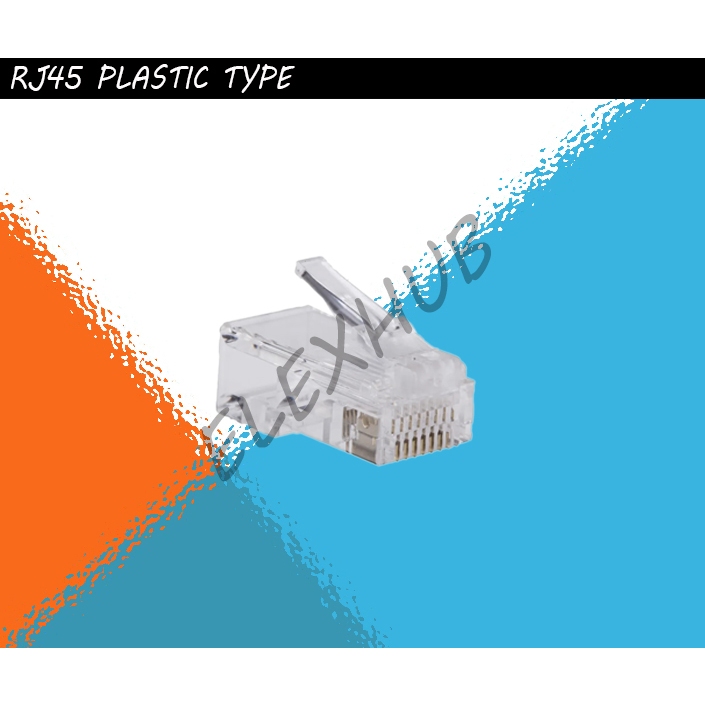 CAT6 RJ45 connector 8 pin modular Ethernet cable header plug | Shopee ...