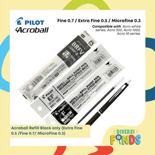 Pilot Acroball White Series, Acro 300, Acro 1000 Refill Fine 0.7, EF 0. ...