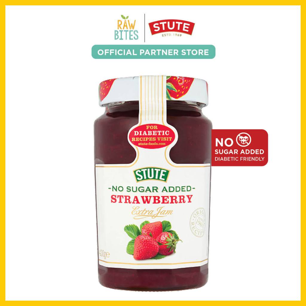 Stute No Sugar Added Strawberry Extra Jam 430g (Diabetic Friendly ...
