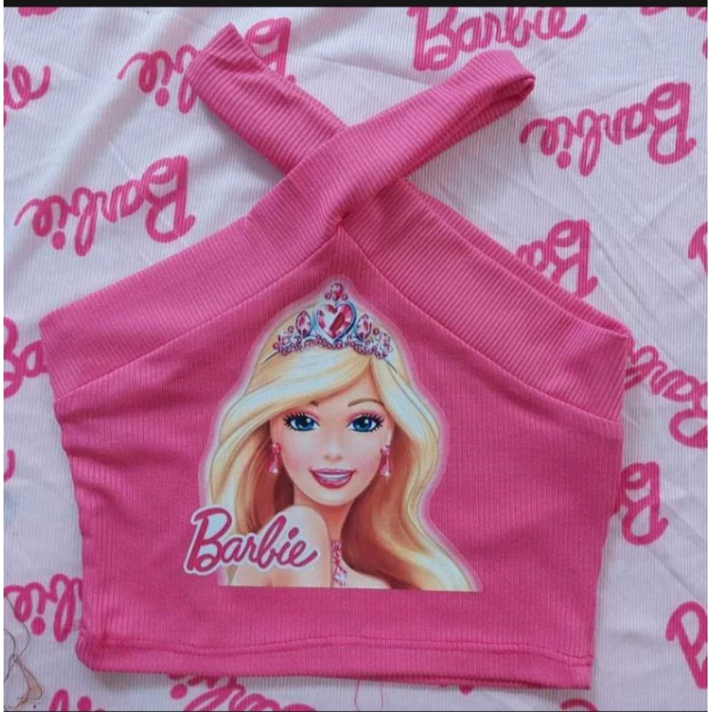 kids barbie cross neck top (DTF barbie print) 1-5yrs old | Shopee ...