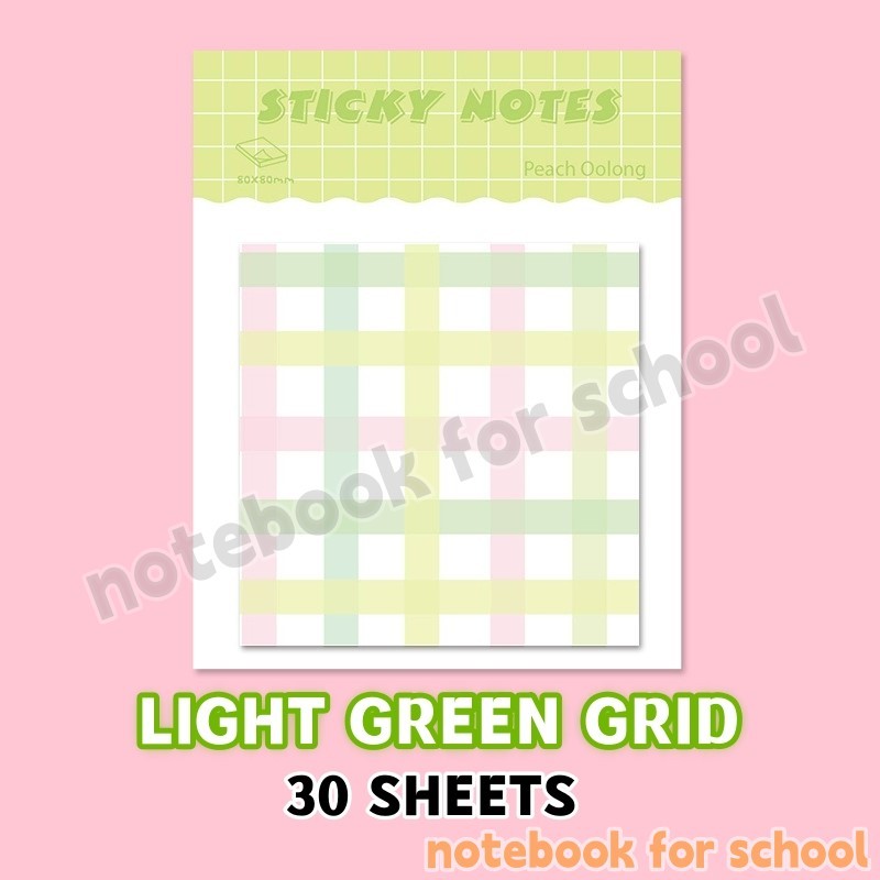 NFS 30 Sheets Creative Pastel Checkered Sticky Notes Grid Memo INS 30 ...