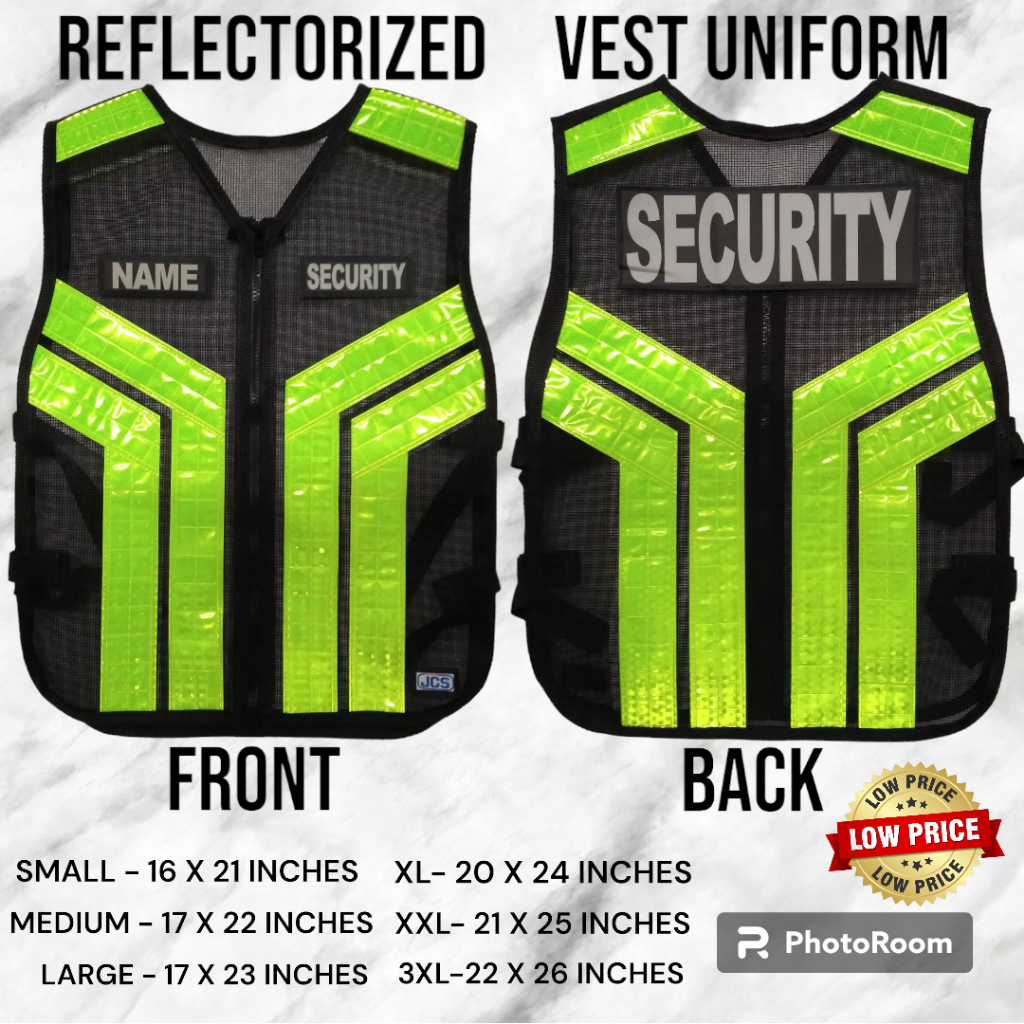 Security guard reflectorized vest uniform | Shopee Philippines
