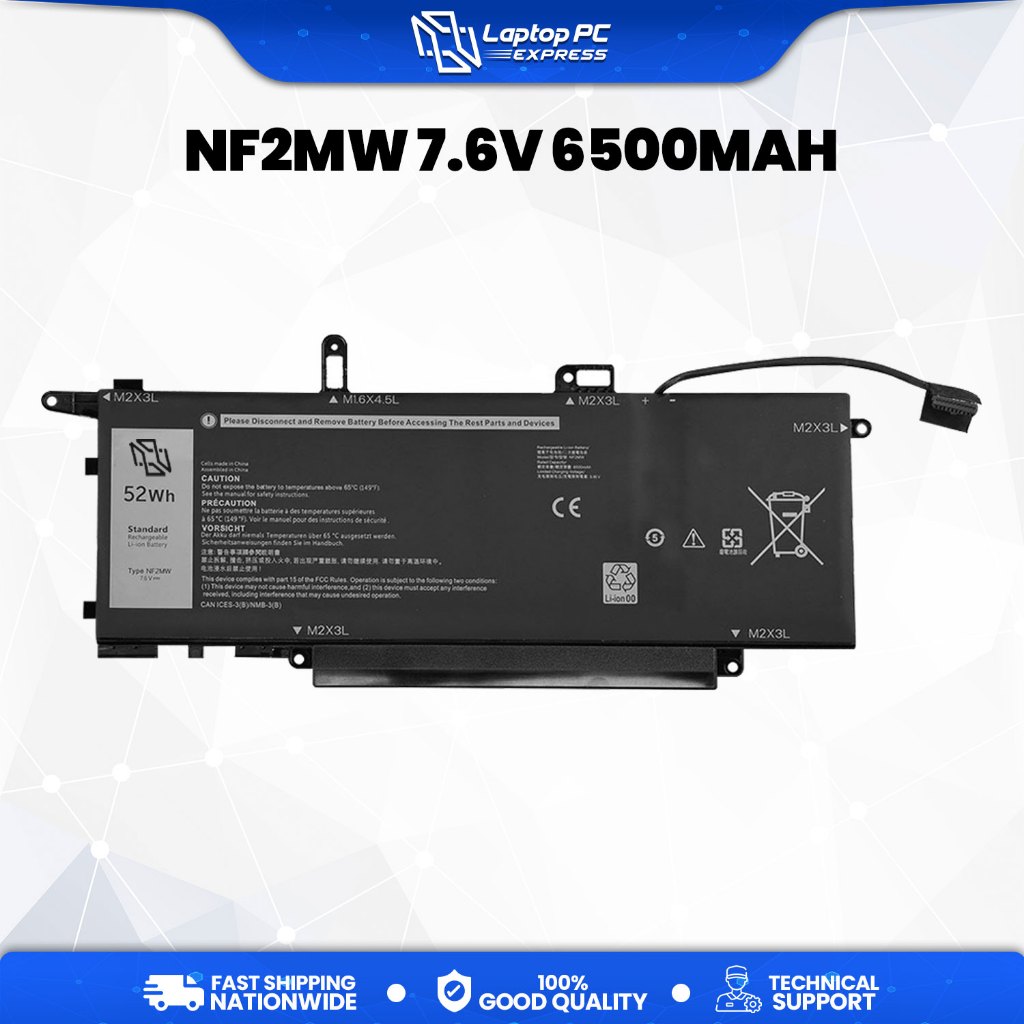 LPCE Laptop Battery NF2MW Compatible With DE 7400 2-in-1 Latitude 9410 ...