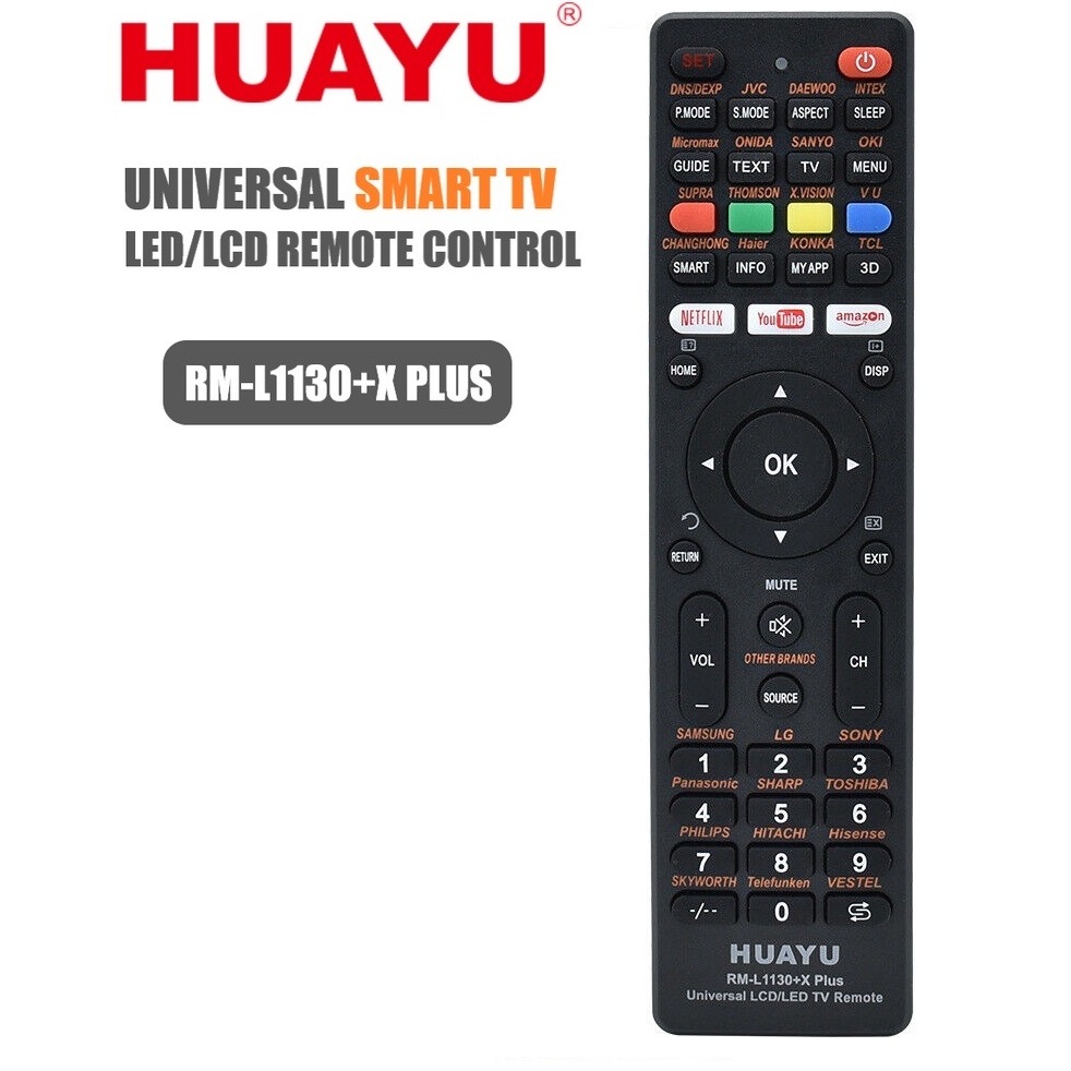 KUKU HUAYU RM-L1130+X PLUS Universal Smart All Brands LCD IR TV Remote Control | Shopee Philippines