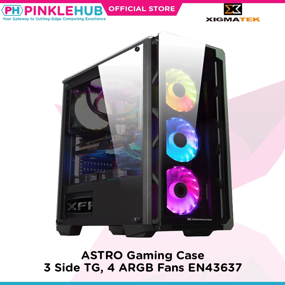 XIGMATEK ASTRO, 3 Side Tempered Glass Full Windows, 4 ARGB Fans Gaming ...