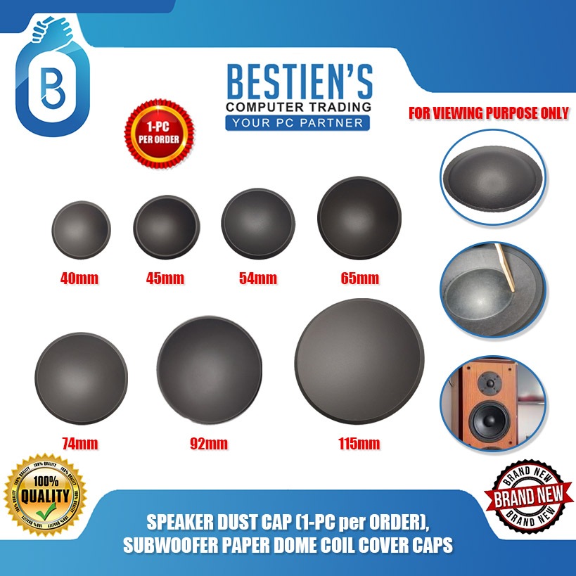 SPEAKER DUST CAP (1-PC per ORDER), SUBWOOFER PAPER DOME COIL COVER CAPS ...