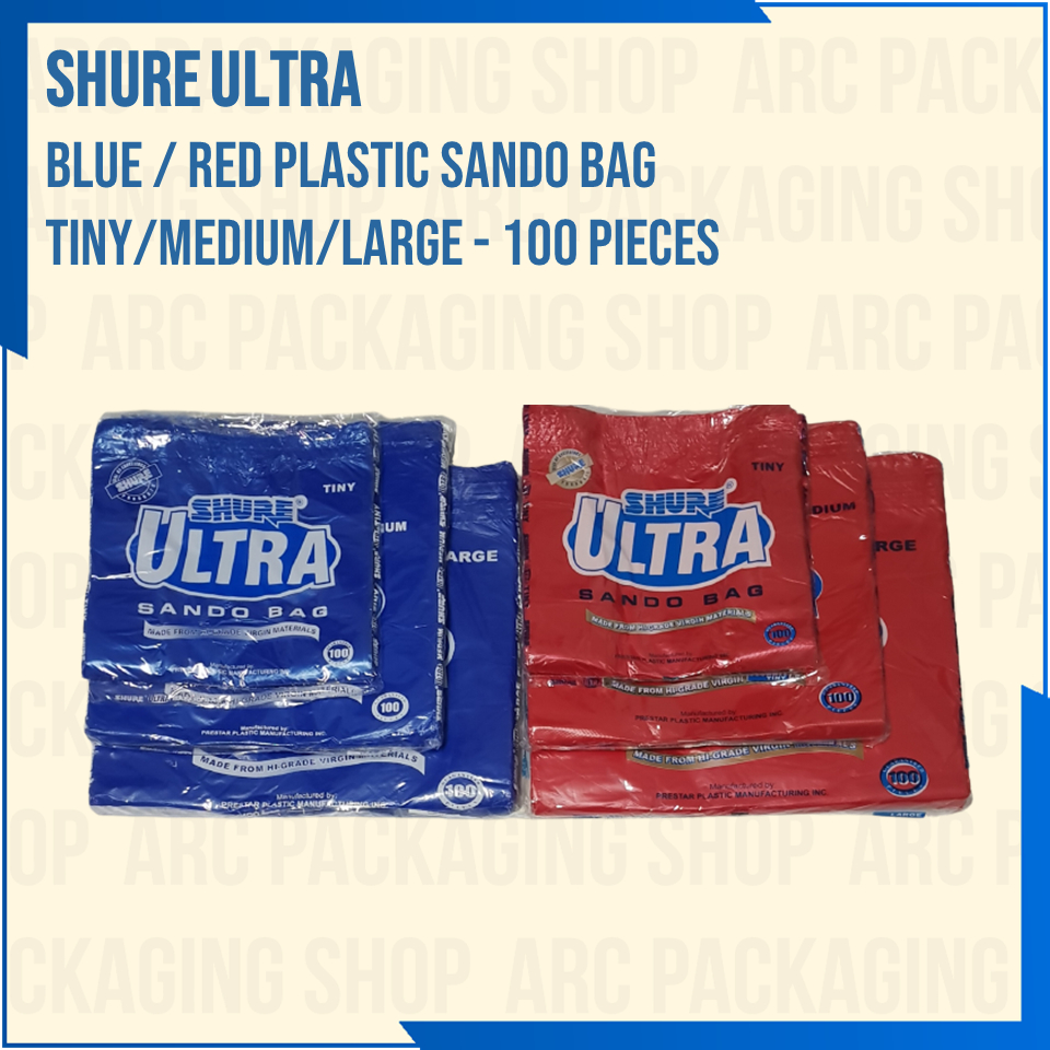 Shure Ultra Plastic Sando Bag Blue OR Red 1 Pack 100 Pieces (Tiny ...