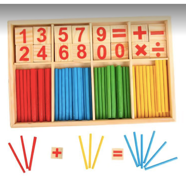 Wooden Mathematical Intelligence Block Counting Sticks | Shopee Philippines