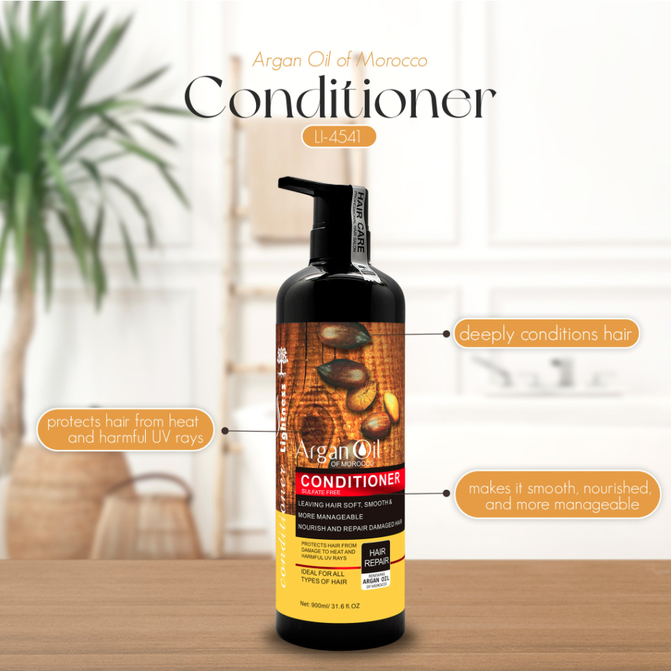 LIGHTNESS ARGAN OIL OF MOROCCO CONDITIONER SULFATE FREE 900 ML | Shopee ...