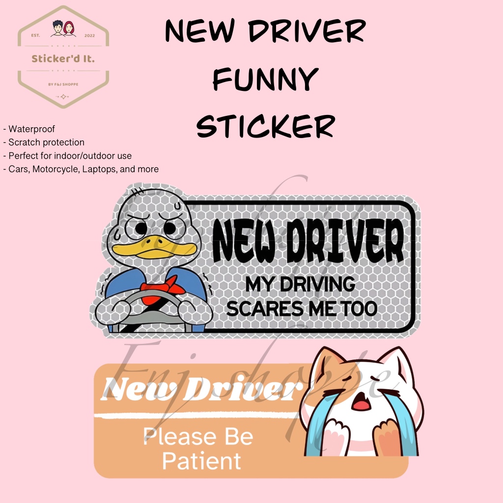 New Driver Car Sticker For Car Windows, and More! (High-Quality Vinyl ...