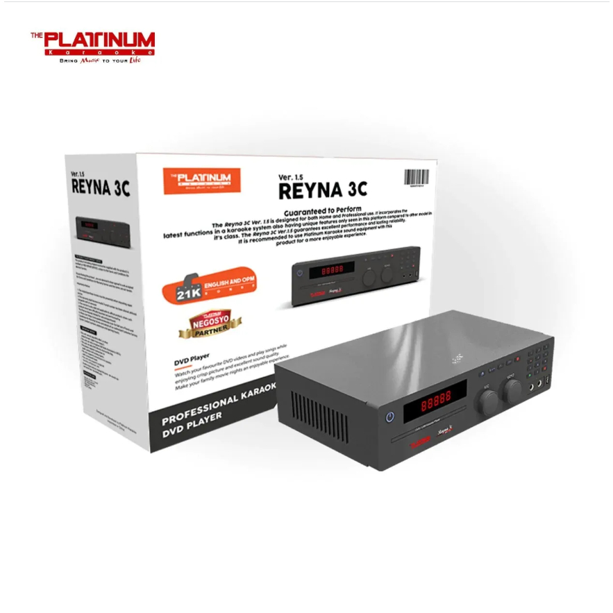The Platinum Karaoke Reyna 3C Player with 20,000+ Songs with FREE Platinum Wired Microphone ...