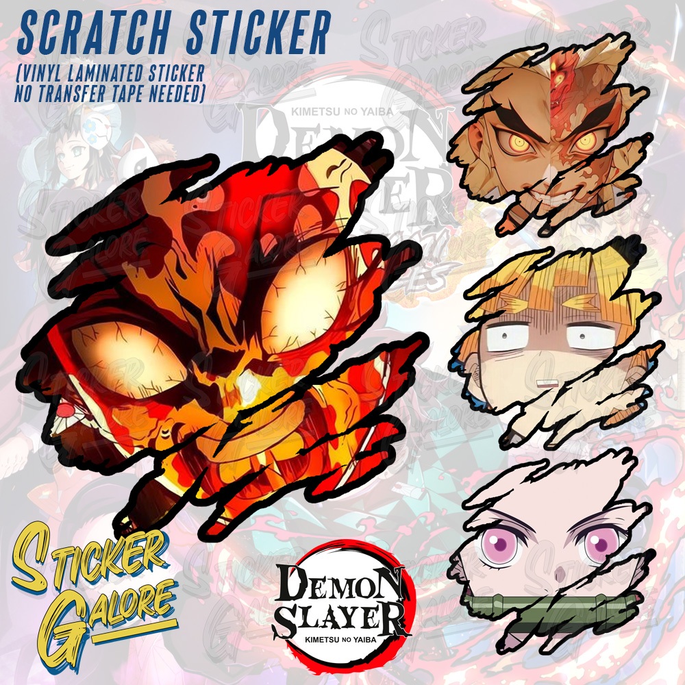 DEMON SLAYER SCRATCH STICKER (Waterproof and scratch proof) | Shopee ...