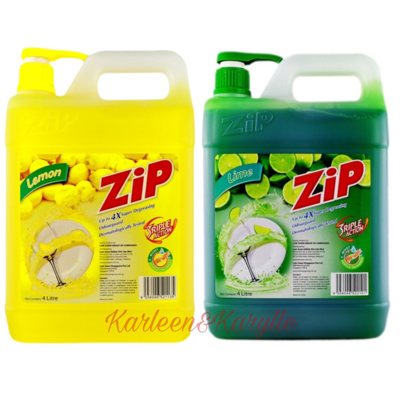 Zip Lemon/Lime Dishwashing Liquid 4L | Shopee Philippines